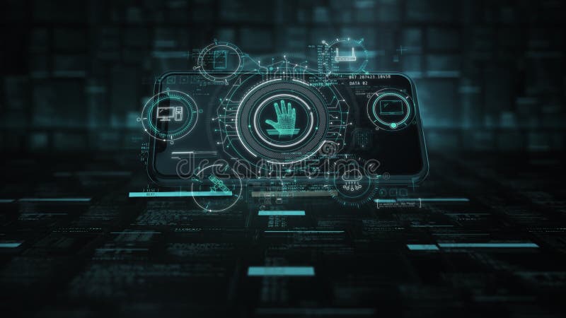 Interactive Data Displays on a Smartphone Interface. Stock Footage ...