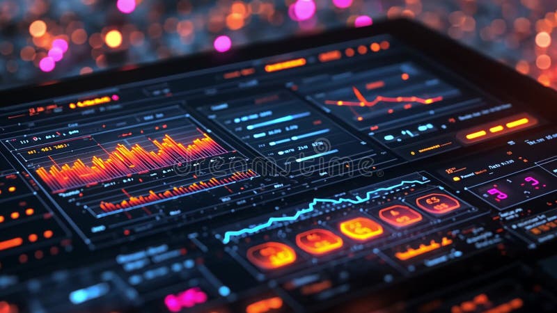 Interactive Data Visualization Dashboard Displaying Colorful Analytics and Performance Metrics ...