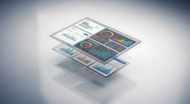 Interactive Data Visualization Dashboard Stock Illustration - Illustration of management ...