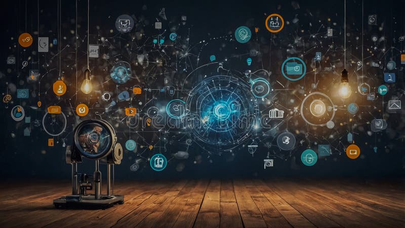 Interactive Data Visualization in a Digital Space Stock Illustration ...