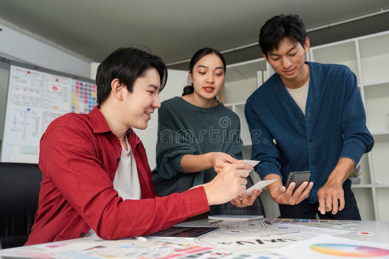 Interactive Design Session. Designers Analyzing and Exchanging Design ...