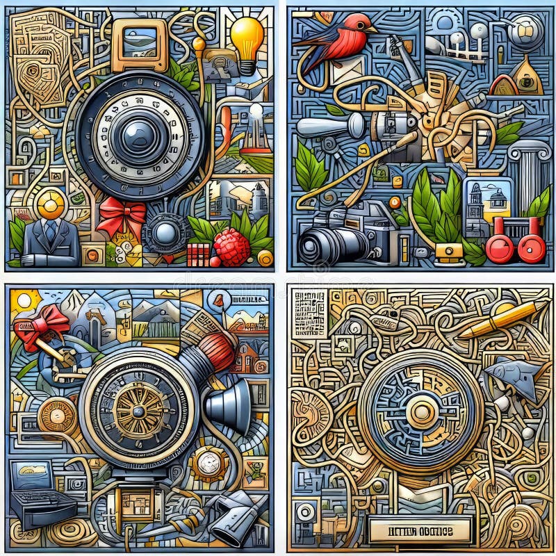 Interactive Designs with Hidden Objects, Mazes, and Puzzles, Po Stock ...