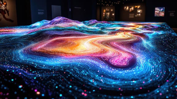 Interactive Digital Art Installation Data Visualization Stock ...