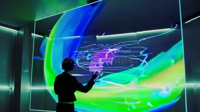 Interactive Digital Art Scene with Colorful Visuals and Dynamic ...