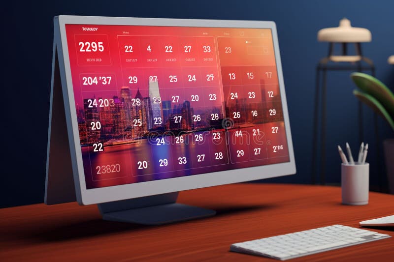 Interactive Digital 2024 Calendar Mockups Stock Illustration ...