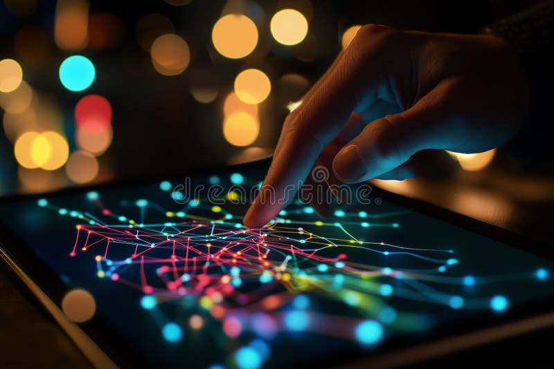 Interactive Digital Connections Stock Illustration - Illustration of ...
