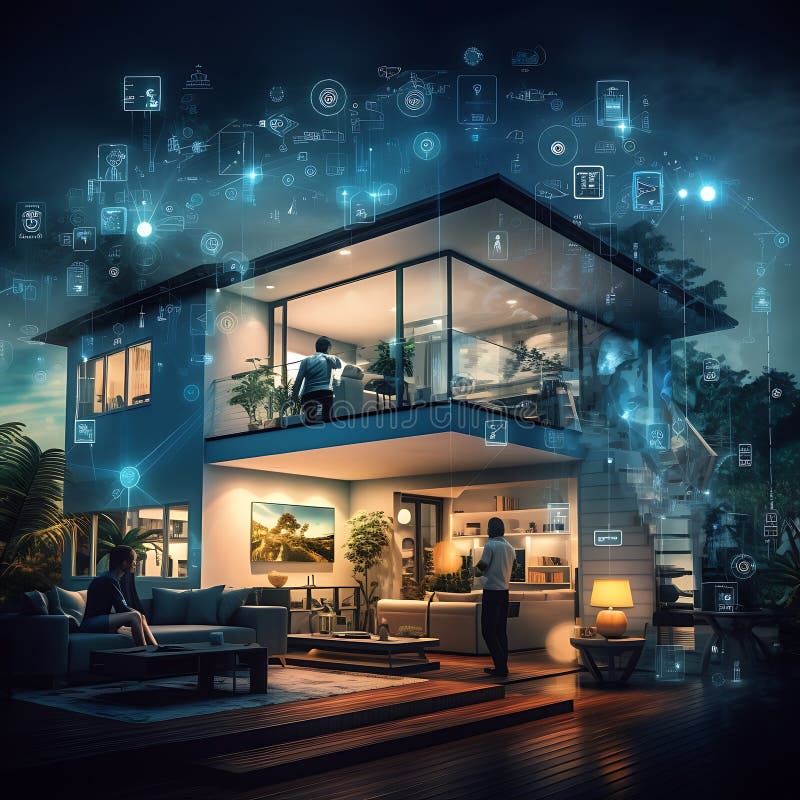 Interactive Digital Controls Surround a Man in a State-of-the-art Smart ...