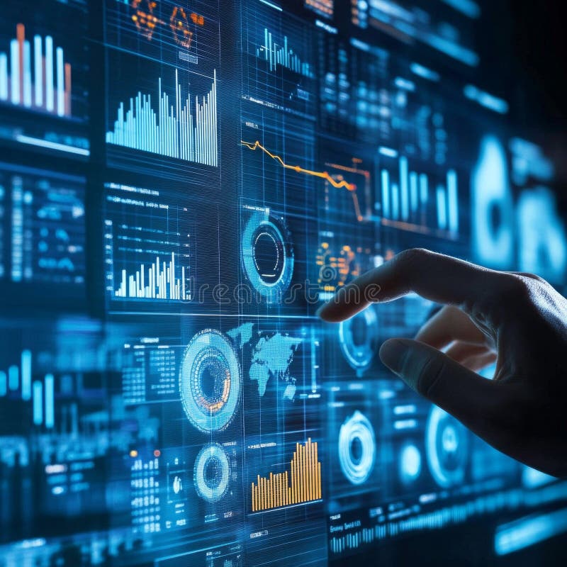 Interactive Digital Dashboard with Real-time Data and Analytics Visualization Stock Image ...