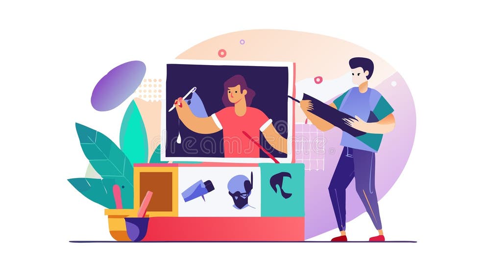 Interactive Digital Display, Creating Visual Projections, Vector Design Generative AI Stock ...