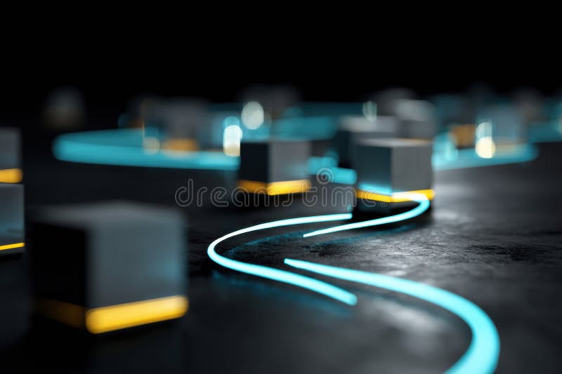 Digital Interface Showing Shipment Tracking Progress with a Glowing ...