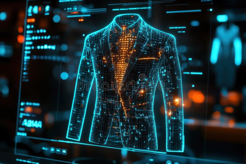 Interactive Digital Display Showcasing a Virtual Suit Design in a ...