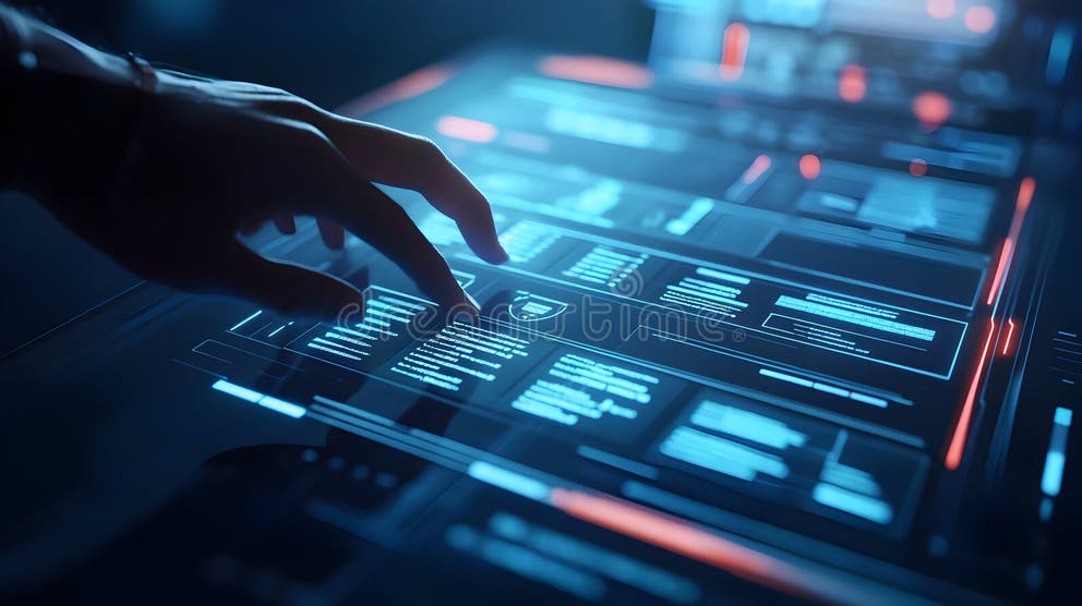 Interactive Digital Display with Touch Screen Interface Stock ...