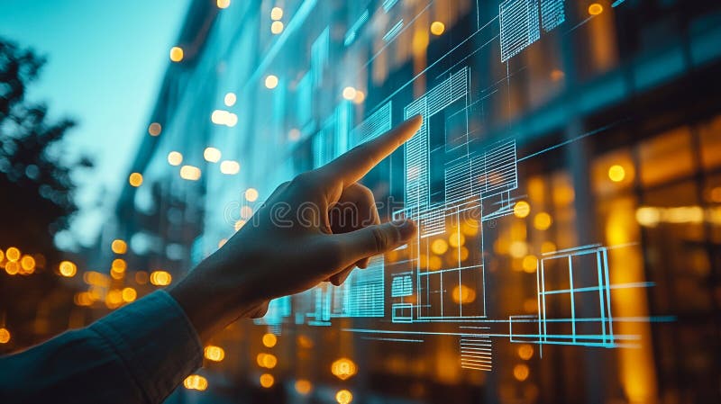 Interactive Digital Interface Being Used at Dusk in an Urban ...