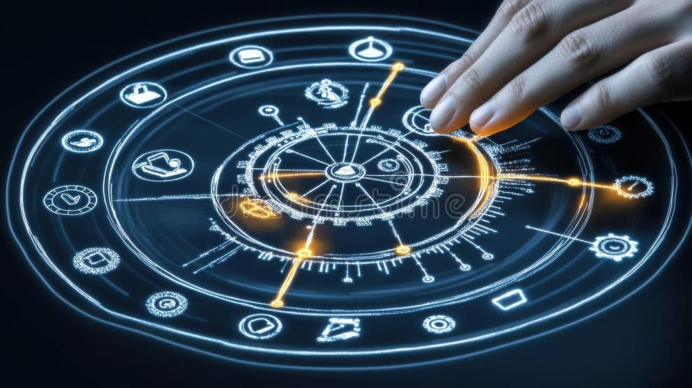 Interactive Digital Interface Design Stock Illustration - Illustration ...