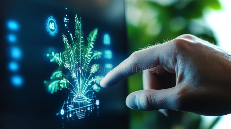 Interactive Digital Interface Displaying Data on Plant Growth and Care ...