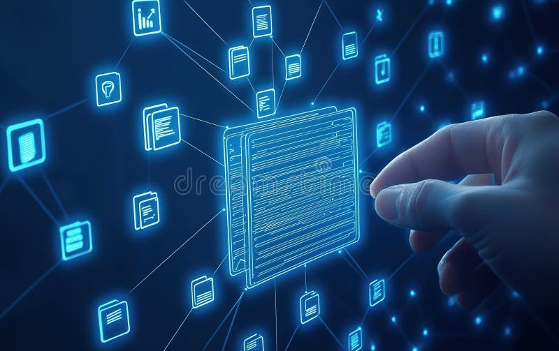 Interactive Digital Interface Showcasing Data Management and File ...