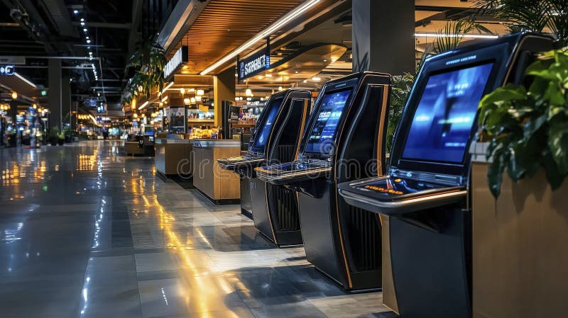Interactive Digital Kiosks Modern Shopping Mall Technology Showcase ...