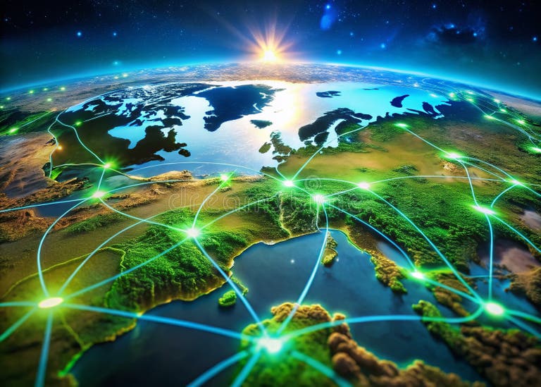 Interactive Digital Landscape Map Exploring Global Connectivity and ...