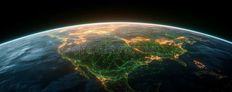 Interactive Digital Map Showcasing North America with Dynamic Data ...