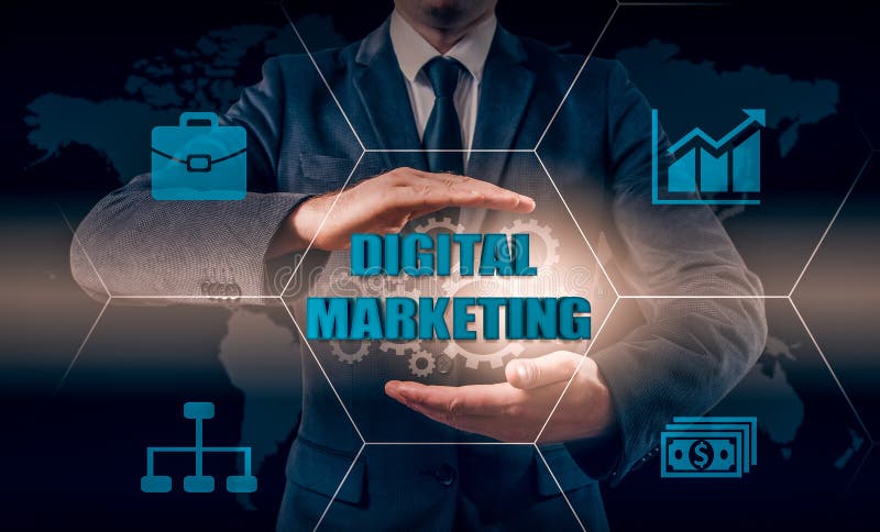 Interactive Digital Marketing Channels Illustration Stock Photo - Image ...