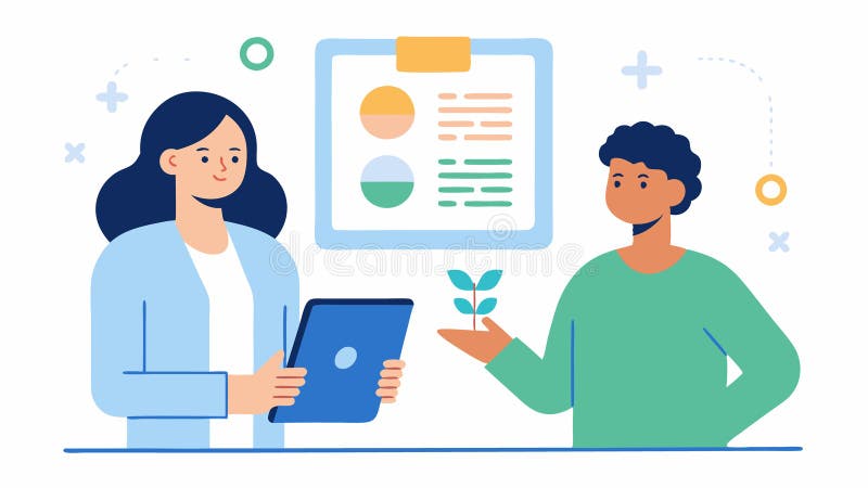 Interactive Digital Session a Counselor Using a Tablet To Show a ...