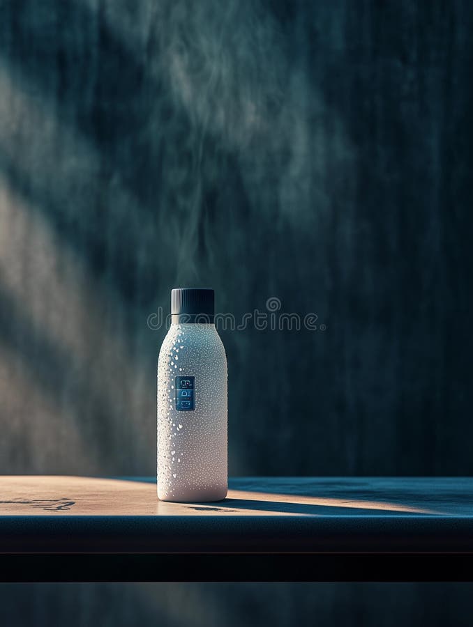 Interactive Digital Smart Water Bottle Illuminated in Low Light Setting ...