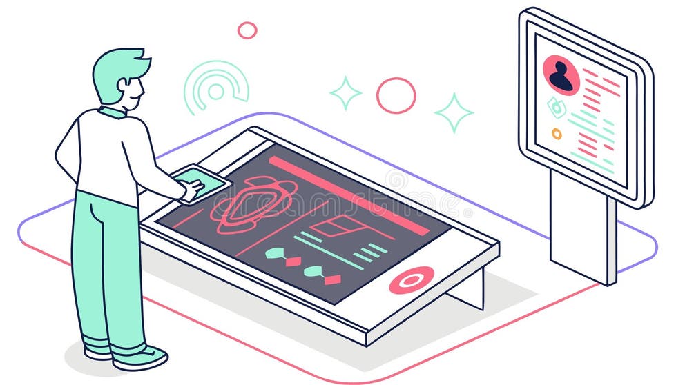 Interactive Digital Table for Collaborative Projects, Vector Design Generative AI Stock Vector ...