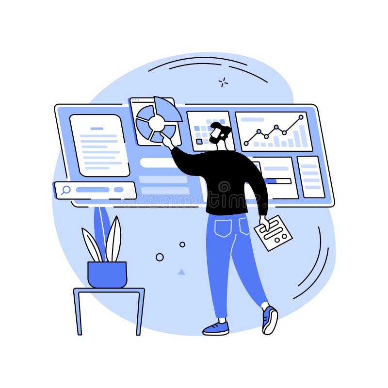 Interactive Digital Board Isolated Cartoon Vector Illustrations. Stock ...