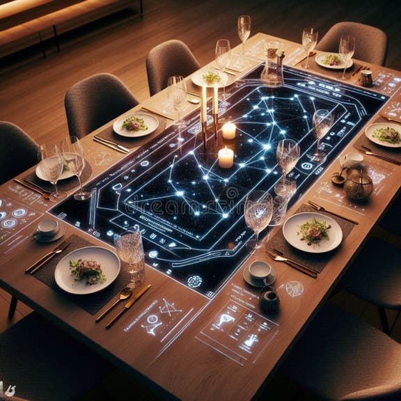 Interactive Dining Table Surface that Displays Animated Constellations ...
