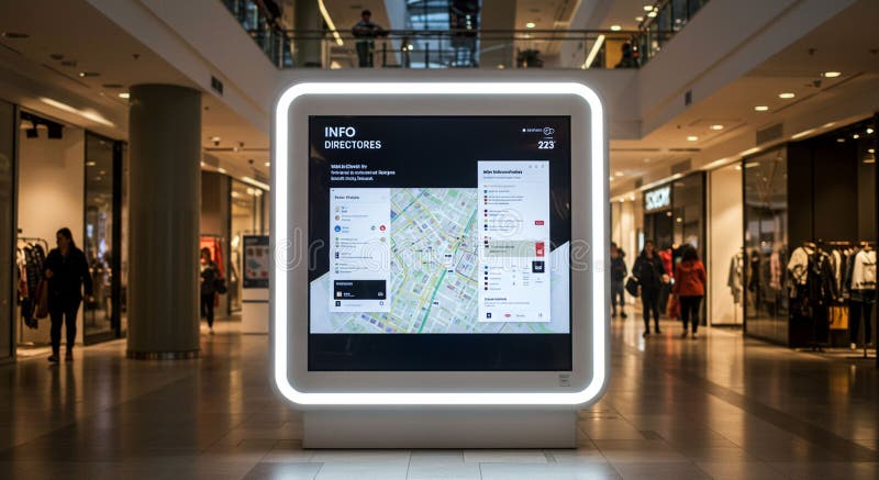 Interactive Directory Screen Located in a Mall or Shopping Center. it ...