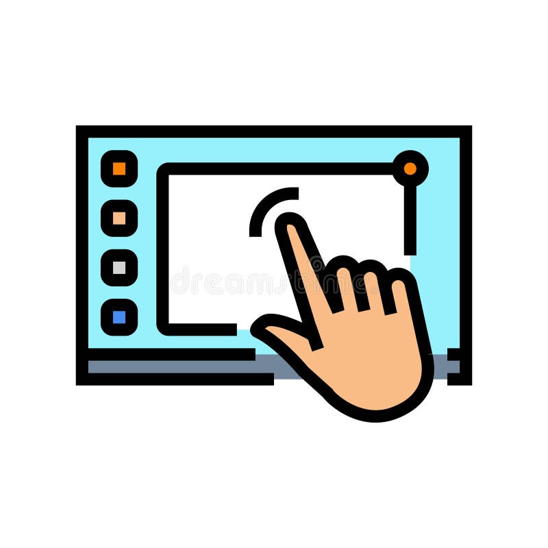 Interactive Display Screen Social Robotics Color Icon Vector ...
