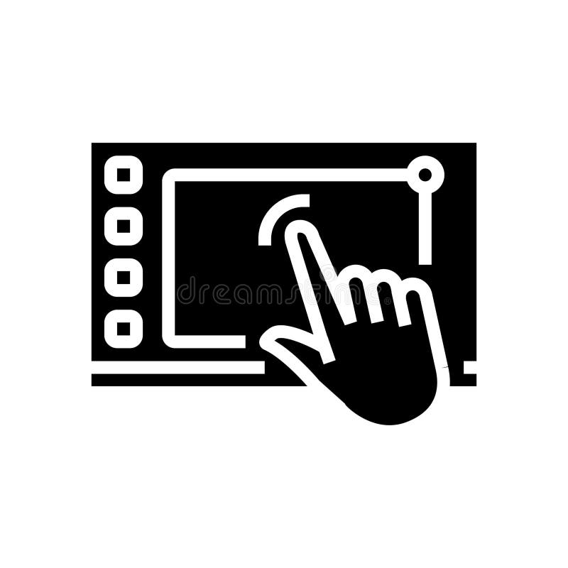 Interactive Display Screen Social Robotics Glyph Icon Vector ...