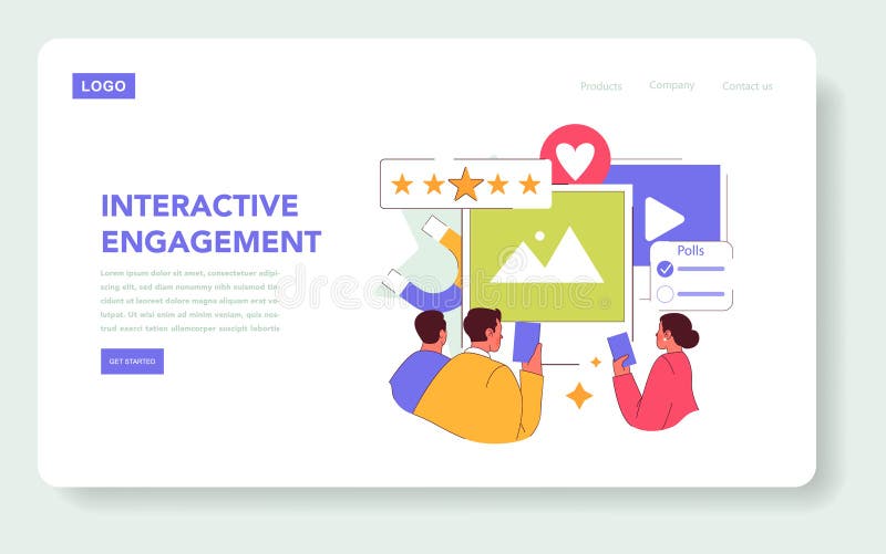 Interactive Engagement. Flat Vector Illustration Stock Vector ...