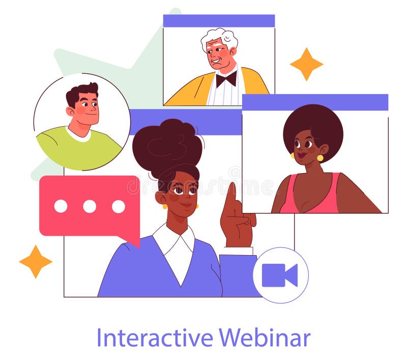 Interactive Engagement. Flat Vector Illustration Stock Vector ...