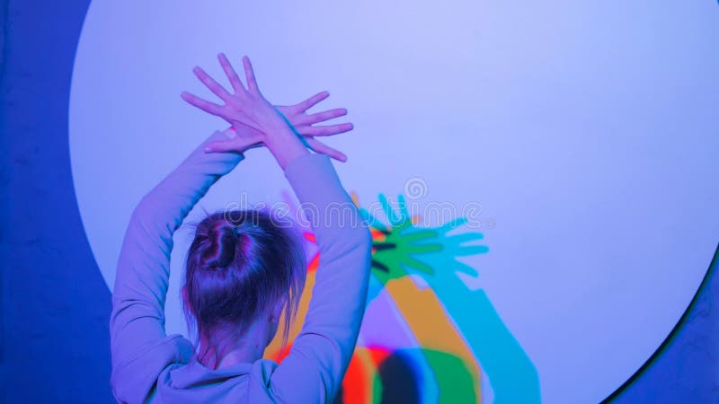 Colored Shadows of Dancing Woman Stock Image - Image of colour ...