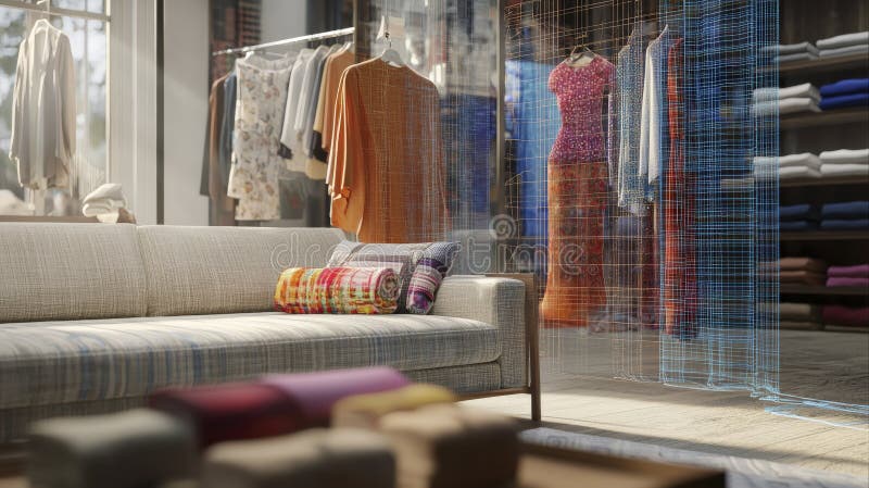 Interactive Fashion Retail Experience Selecting Fabrics in a Modern ...