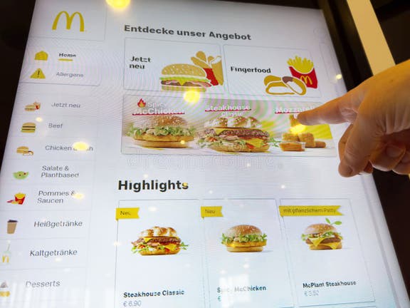 Interactive Fast Food Ordering Screen in German Mcdonald S Restaurant ...