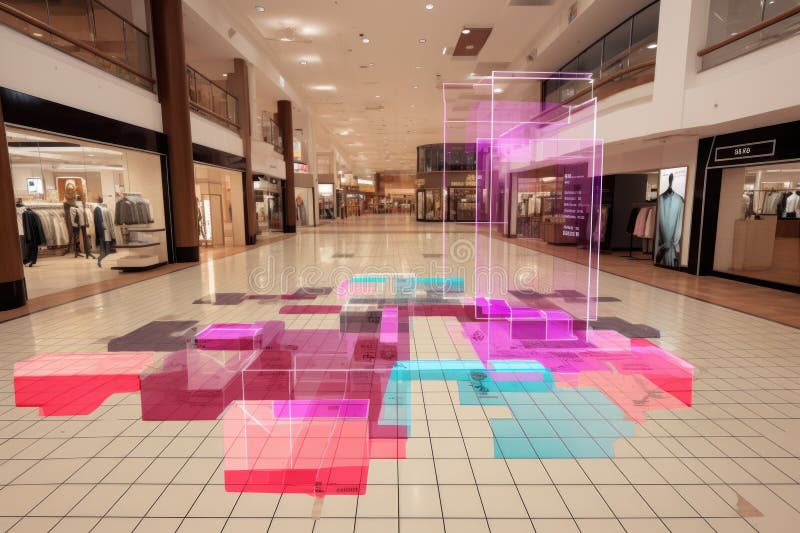 Interactive Floor Map in Mall with Ar Navigation Stock Illustration ...