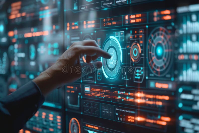 Interactive Futuristic Digital Interface Display Stock Illustration ...