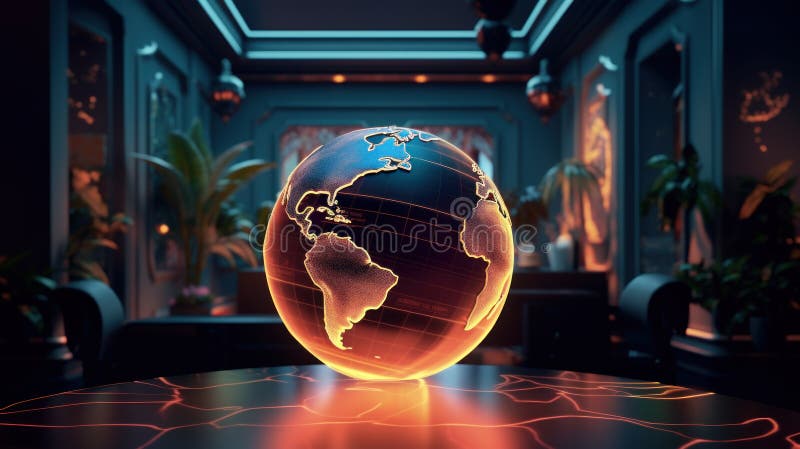 Interactive Futuristic Globe Created with Generative AI Technology ...