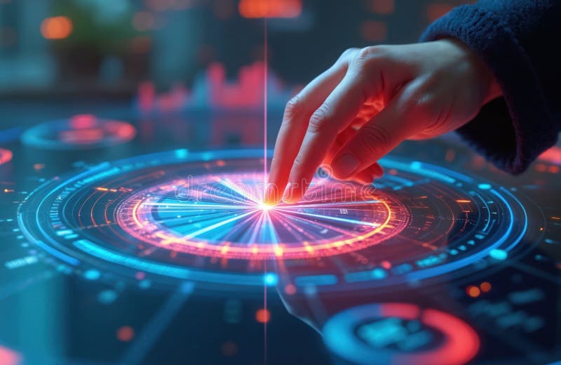 Interactive Futuristic Touch Interface Technology Stock Illustrations ...