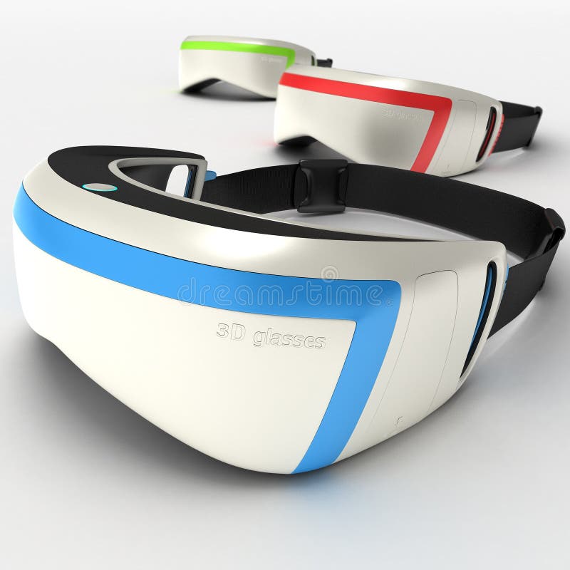 Interactive Glasses Virtual Reality 3D Illustration Stock Illustration ...