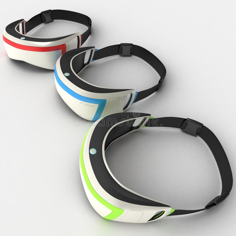 Interactive Glasses Virtual Reality 3D Illustration Stock Illustration ...