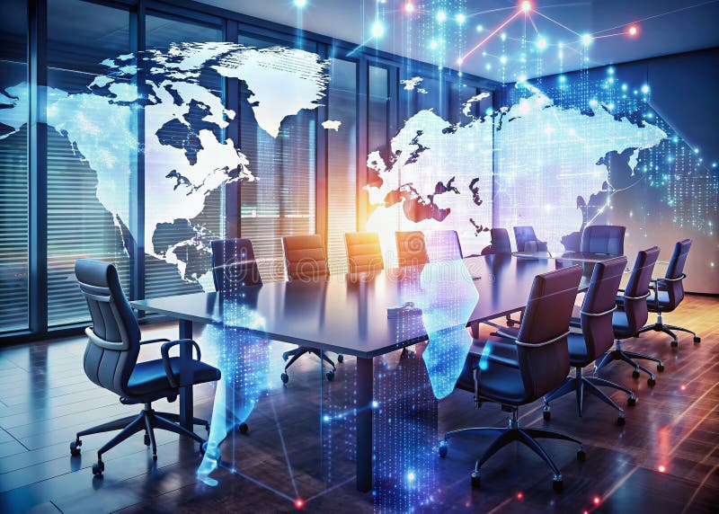 Interactive Global Conference Room Immersive Hologram World Map and ...