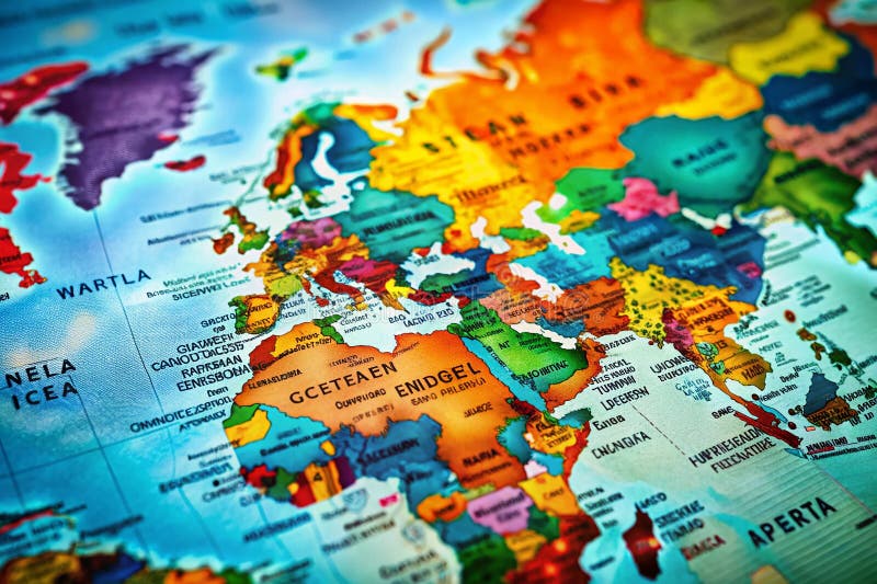 Interactive Global Political World Map with Bokeh Effect Detailed ...
