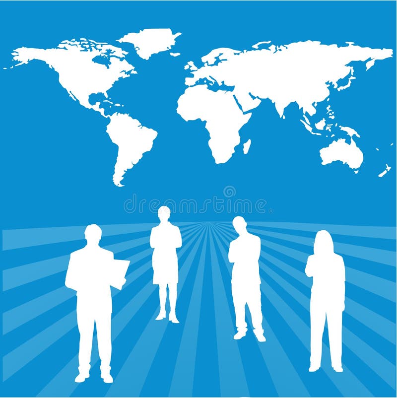 Interactive Global Success Team with World Map Bac Stock Vector ...