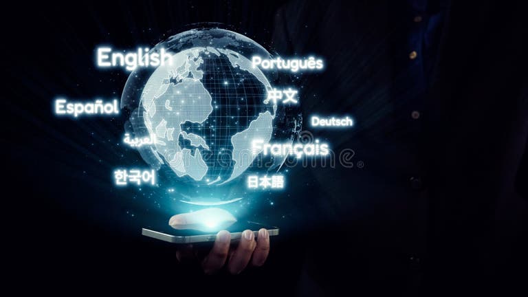 Interactive Globe Showcasing Multiple Languages with Digital Effects ...