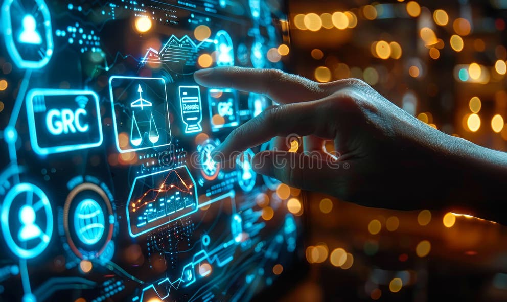 Interactive GRC Governance Risk Management and Compliance Concept with ...