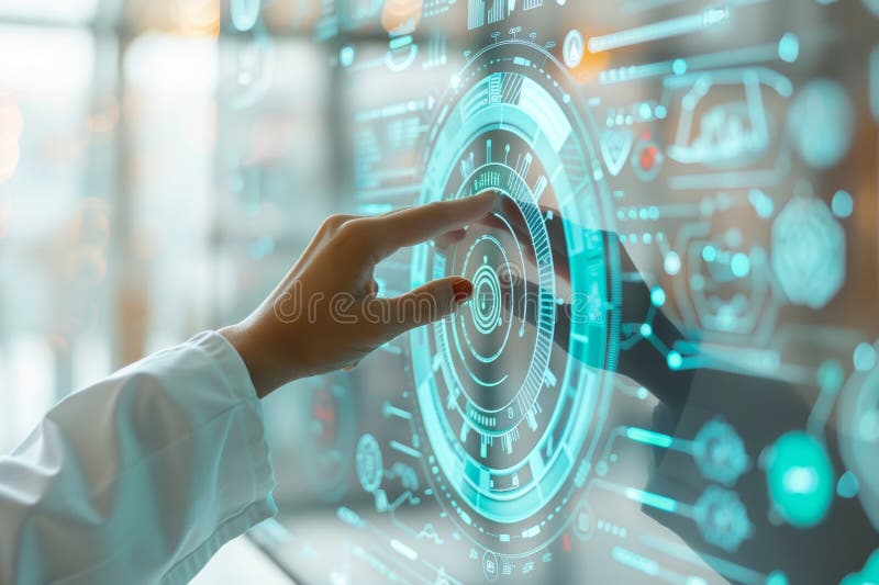 Interactive Health Kiosk with AI-driven Diagnostics Stock Illustration ...