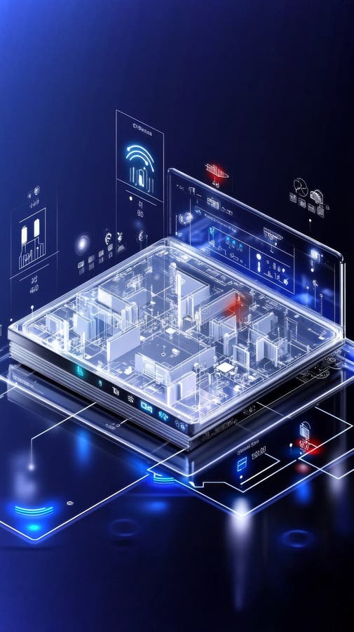 Interactive High-end Smart Home Screen Displaying Advanced Technology ...